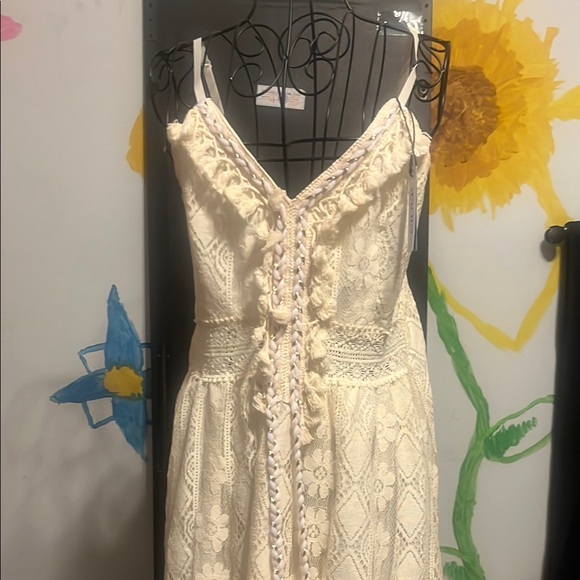 Cider | Dresses | Cider Cream Maxi Sundress With Spaghetti Straps ...